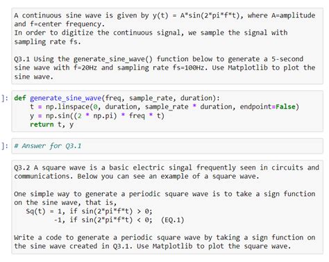 Solved A Continuous Sine Wave Is Given By Y T Chegg