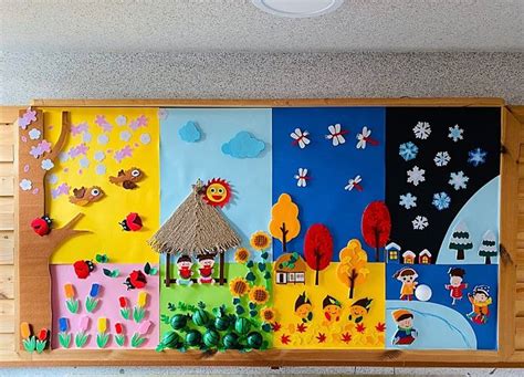 사계절 환경판 네이버 카페 Arte Per Scuola Materna Idee Per Bambini Le Idee