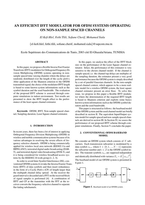 pdf an efficient ifft modulator for ofdm systems operating in non