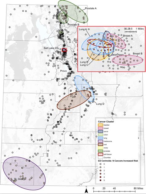 Locations Of Spatial Clusters Of Cancer Rates Based On 1940 Enumeration