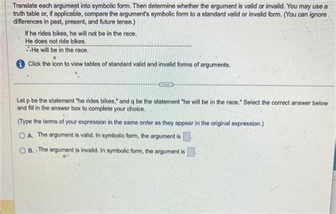 solved translate each argument into symbolic form then