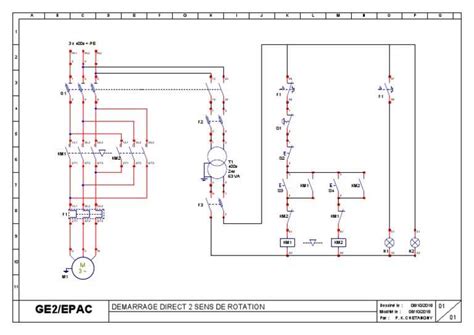 Schéma électrique moteur double sens de rotation