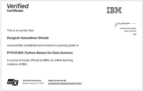 Completed Python Course By Ibm Durgesh Shinde Posted On The Topic Linkedin