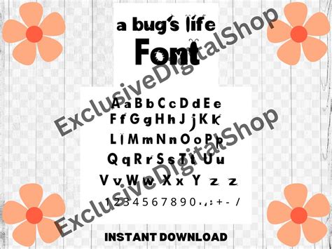 A Bug Life Font Cut File Digital Download Svg Png Design For Cricut