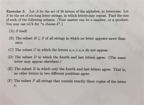 solved let a be the set of 26 letters of the alphabet in