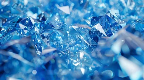 Abstract Blue Crystal Texture 3D Render Stock Illustration