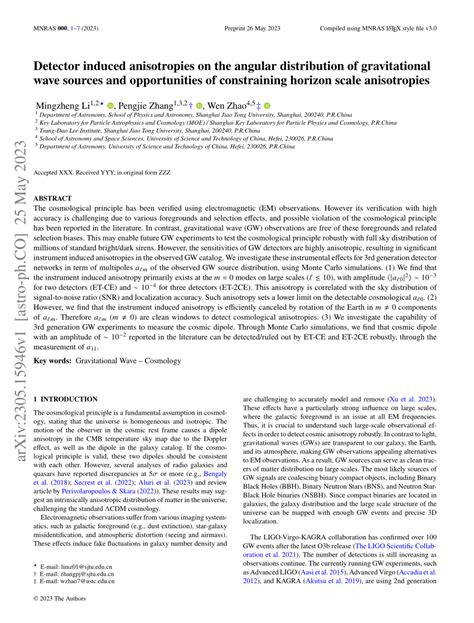 Pdf Detector Induced Anisotropies On The Angular Distribution Of Gravitational Wave Sources