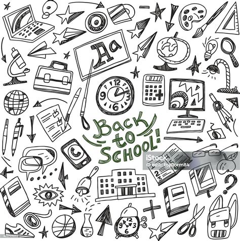 학교 교육doodles 설정 교육에 대한 스톡 벡터 아트 및 기타 이미지 교육 학교 건물 가방 Istock