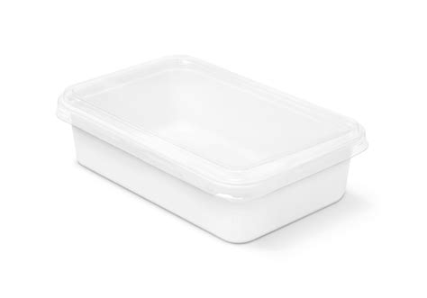 고립 된 음식에 대 한 빈 포장 플라스틱 상자 프리미엄 사진