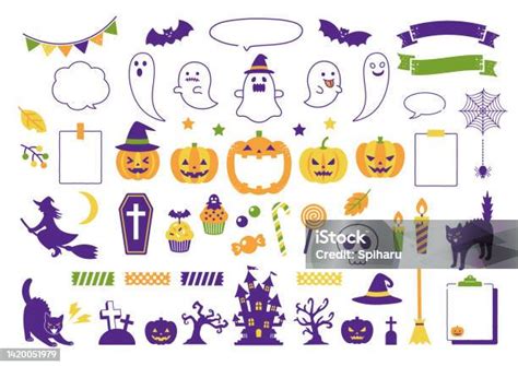 ハッピーハロウィンアイコンイラストセット ハロウィーンのベクターアート素材や画像を多数ご用意 ハロウィーン カットアウト 帽子