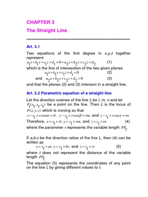 3 Straight Line Kfu Pdf Line Geometry Equations