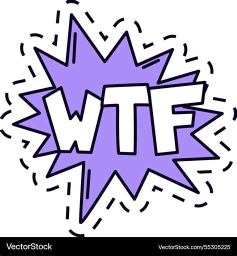 Purple Cartoon Speech Bubble Expressing Wtf With A