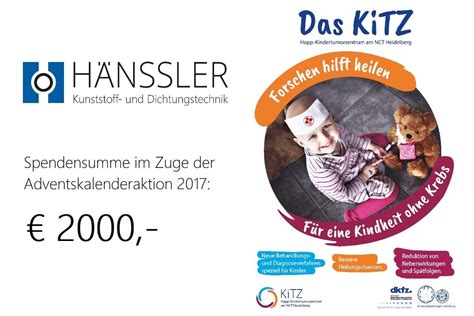 2000 Euro Spendensumme Für Das Hopp Kindertumorzentrum In Heidelberg