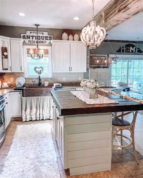 Ornate White Pendant Lamp Over Shiplap Kitchen Island Soul And Lane
