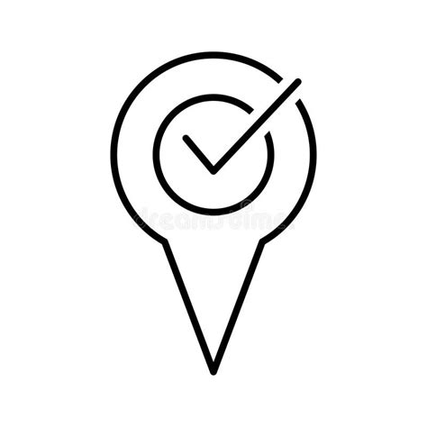Pin And Tick Icon Approval Concept Geolocation Map Mark Point