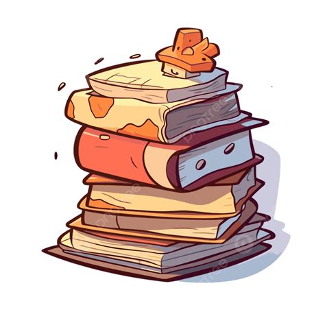 一摞書剪貼畫的卡通插圖 向量 貼紙設計與卡通疊紙隔離 貼紙向量圖案素材免費下載，png，eps和ai素材下載 Pngtree