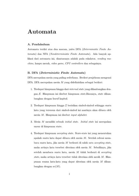 Discrete Math Automata 2022 Automata A Pendahuluan Automata Terdiri