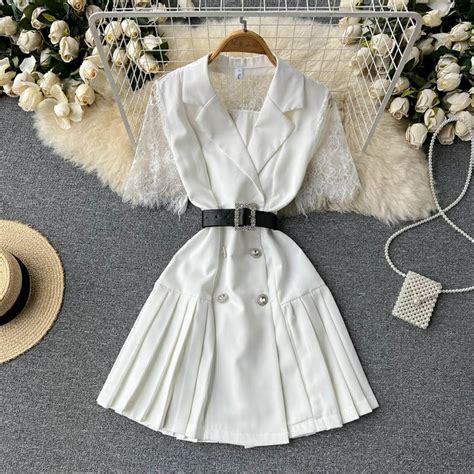 Lace Office Lady Blazer Dress Women African Print Fashion Dresses