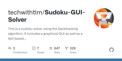 github techwithtim sudoku gui solver this is a sudoku solver using