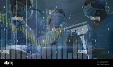Image Of Statistical Data Processing Over Team Of Surgeons Performing