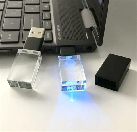 Usb Flash Drive Renault Pen Memory Stick Crystal 2 0 Disk 64gb Blue Led