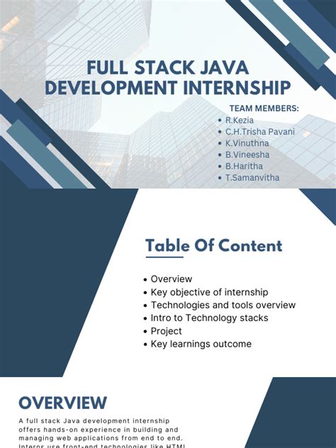 full stack java development internship pdf databases java script