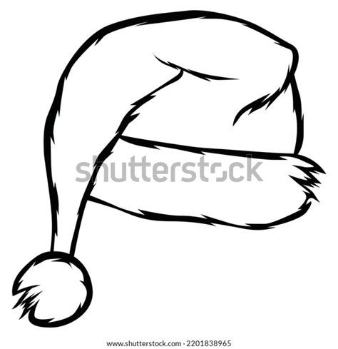 Illustration Santa Hat Line Art Stock Vector Royalty Free 2201838965