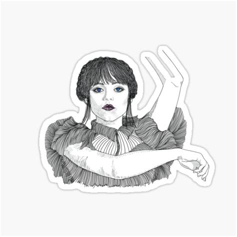 Wednesday Addams Dancing 1 Sticker For Sale By Silpa Sketches