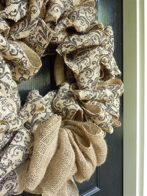Created Twists Scroll Burlap Ribbon Wreath