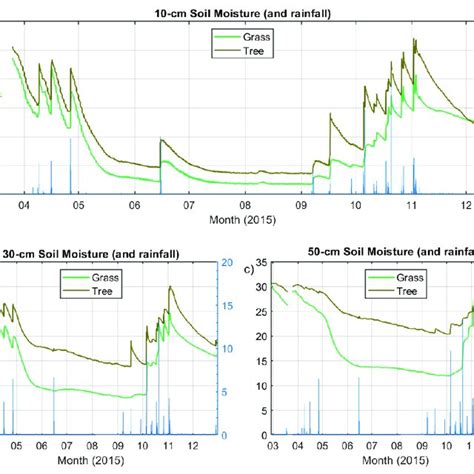 Soil Moisture Sm At The Grass Light Green And Tree Dark Green At