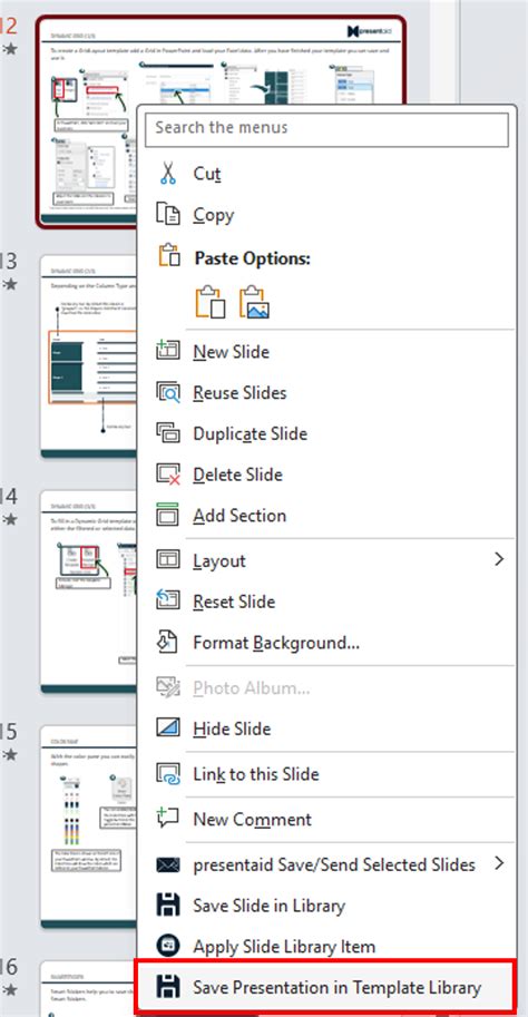 How To Work With The Presentation Template Library Presentaid