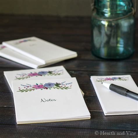 DIY Notepads Complete With A Pretty Floral Design Hearth And Vine