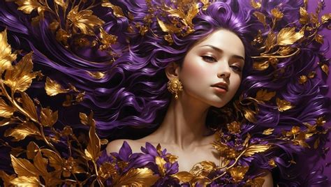 Premium Photo Golden Black Purple Artistic Abstract Portrait