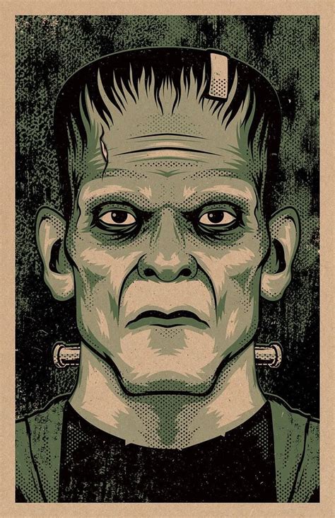 Frankenstein Print Etsy Frankenstein Art Halloween Drawings