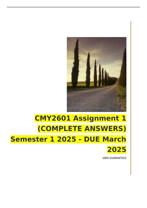 Cmy2601 Assignment 1 Complete Answers Semester 1 2025 Due March 2025 Crime Risk