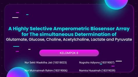 kelompok 8 a highly selective amperometric biosensor array for