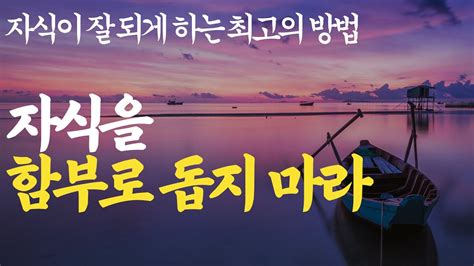 인생 철학 내 자식 잘 되게 하려면 이 1가지를 지켜라 친구같은 부모는 없다 부모도 자식도 행복해지는 최고의 방법