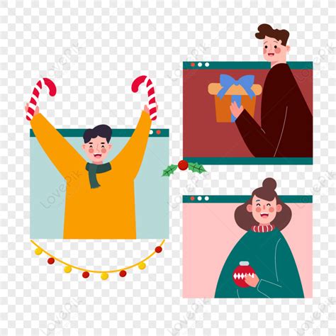 크리스마스 사회적 관계 토크 일러스트 인터랙티브 일러스트 크리스마스 일러스트 Png 일러스트 무료 다운로드 Lovepik