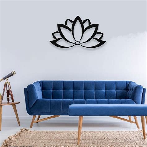 Metal Lotus Outdoor Wall Art Etsy
