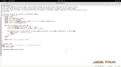 how to check kaprekar number or not using linux shell script bash