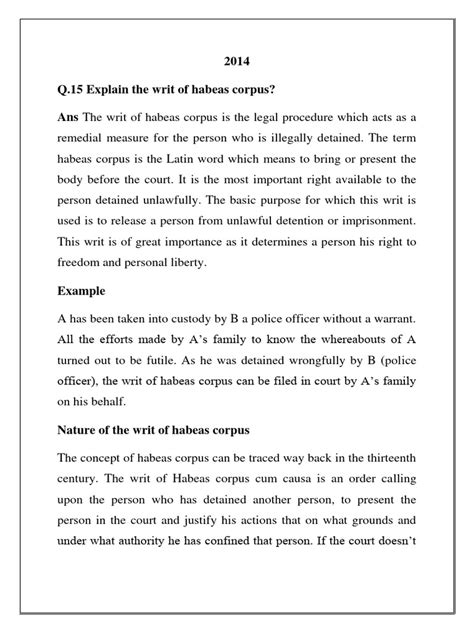 Constituion Paper Solve Pdf Pardon Habeas Corpus