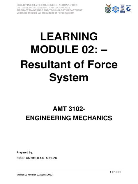 Amt 3102 Module 02 Resultant Of Force Sytem 1st Sem 22 23 Ccarbozo