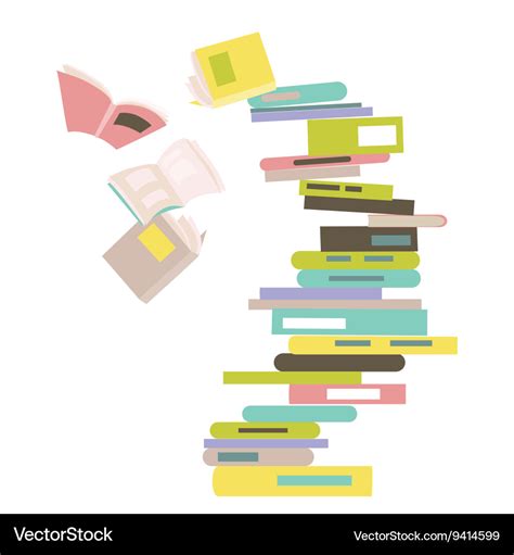 Falling Stack Books Royalty Free Vector Image VectorStock