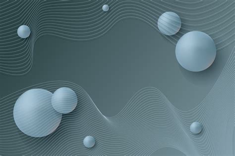 Abstract Vector Modern Horizontal Volumetric Background With Balls Or Spheres And Grid Lines