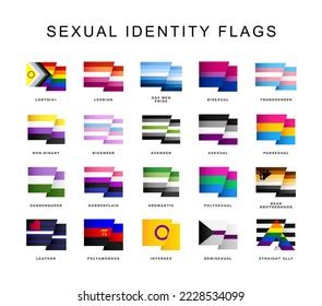 Lgbt Symbols Flags Sexual Identification Set Stock Vector Royalty Free Shutterstock