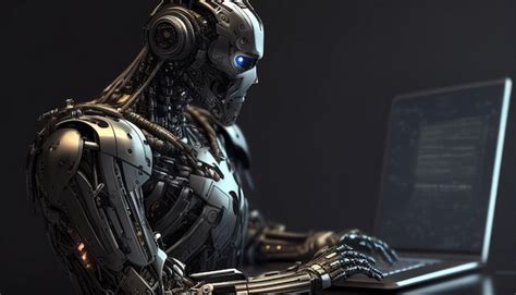 가공된 컴퓨터 소프트웨어를 사용하는 Generative Ai는 Ai 로봇입니다 프리미엄 사진