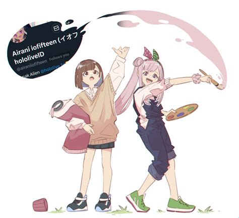 Safebooru 2girls Airani Iofifteen Black Footwear Brown Eyes Brown