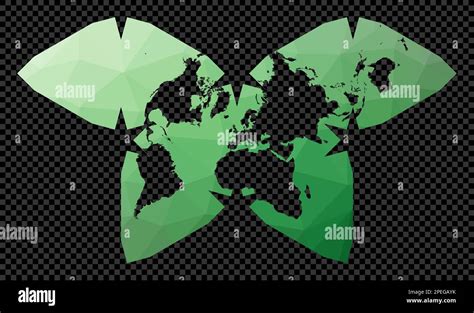 Low Poly World Map Polyhedral Waterman Projection Polygonal Map Of