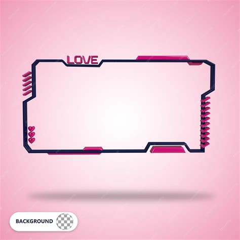 premium psd futuristic love rendered frame for 3d psd composition
