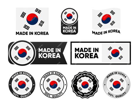 Premium Vector Made In Korea Label Collection Set Of Flat Isolated